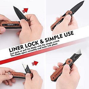 WORKPRO 2-in-1 Folding Knife/Utility Knife, Quick-Change Box Cutter with Belt Clip and Liner Lock, Extra 10 SK5 Blades Included