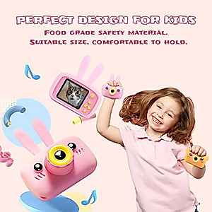 Portable Children Digital Camera Pink Kid Camera 12MP 32G 2.0-Inch HD Color Screen Toy for Child Gift