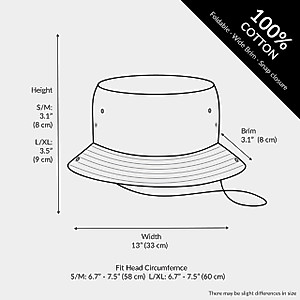 The Hat Depot 300N1510 Wide Brim Foldable Double-Sided Outdoor Boonie Bucket Hat (S/M, 2. Cotton - Khaki)