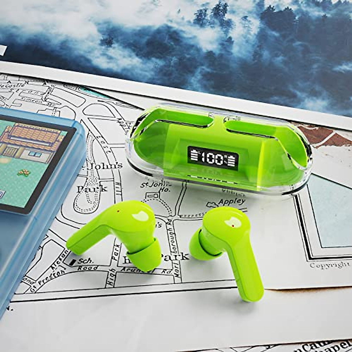 Sport Bluetooth 5.3 Headphones, Wireless Earbuds with Dual LED Battery Display 30Hrs Playtime, IPX7 Waterproof Wireless Headphones with Earhooks, Built-in Mic Earphones for Gym