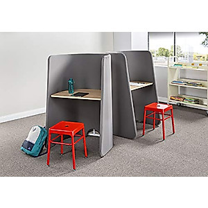 Safco Products Roam Touchdown Personal Workstation, Laminate Desktop, Lightweight yet Durable Steel Frame, Fabric Privacy Shroud, Dark Gray