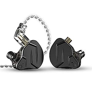 Earbuds Wired Headphones, 1BA+1DD Hybrid Technology in Ear Monitor HiFi Bass Noise Cancelling Earphone KZ ZSN Pro X (No mic,Black)