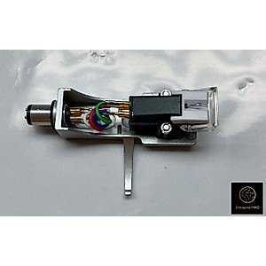 Cartridge, Stylus Needle and Silver Headshell with mounting bolts for Pioneer PL550, PL10, PL510, PL71, PL400, PL100, PL115D, PL120, PL300, PL514X, SPL100, PL112D, PL12D, PL117D, PL15R, PL514, PL50