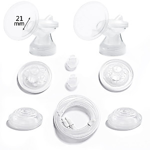 Pump Parts Compatible with Spectra S1 S2 Incl 21mm Detachable Flange Cover Duckbill Valve 2in1 Tube Updated Backflow Protector Not Original Spectra Accessories Whole Kit Replace Spectra Breast Pumps