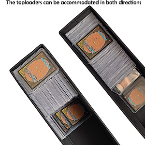 tutata Leather Trading Card Storage Box Toploader Storage Box, Baseball Card Storage Box Card Organizer for MTG TCG CCG LCG Cards and Toploaders and Sleeves