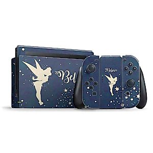 Skinit Decal Gaming skin compatible with Nintendo Switch Bundle - Officially Licensed Disney Tinker Bell Believe Design
