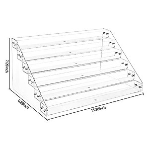 HBlife Clear Nail Polish Organizer 6 Tier Acrylic Display Rack Holds Up to 72 Bottles