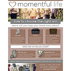 Momentful Life Custom Engraved Pink Rose Cremation Urn - Adult Cremation Urn Solid Brass