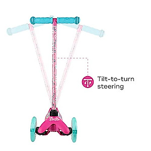 Barbie Self Balancing Kick Scooter with Light Up Wheels, Extra Wide Deck, 3 Wheel Platform, Foot Activated Brake, 75 lbs Limit, Kids & Toddlers Girls or Boys, for Ages 3 and Up
