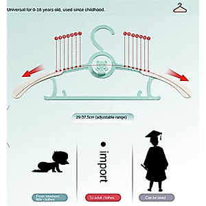 Baby Hangers 20pcs Adjustable Non-Slip Children Baby Nursery Closet Hangers Children Coat Hanger Extendable Laundry Infant Hangers for Girl Boy Toddler Child Newborn Laundry Gifts(20 pcs, Brown+Green)