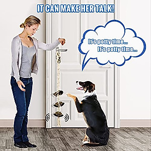 Maume Dog Bell for Door Potty Training, Adjustable Hanging Door Bell Length for Small, Medium and Large Dogs to Go Outside 2 Packs (Rustic Gold)