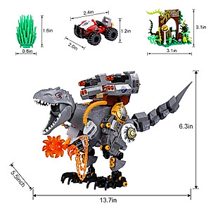 ENJBRICK Dinosaur Building Set for Boys 8-14 Years,Dino Toy for Boys and Girls, with Truck,Baby Dino for Movie Fans Birthday Gifts
