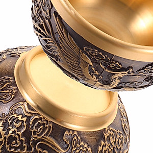 ARTIBETTER Kung Fu Teacups Chinese Copper Tea Cup Vintage Dragon Pattern Tea Tasting Cup Embossed Traditional Tea Mugs Japanese Sake Cup for Coffee Tea Espresso