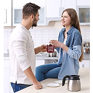 Fathers's Day Gifts for Boyfriend from Girlfriend - Boyfriend Fathers Day - Funny Gifts for Boyfriend - Boyfriend Birthday Gifts - Gifts for Him -Present for Boyfriend Novelty Coffee Mug 14oz, Red