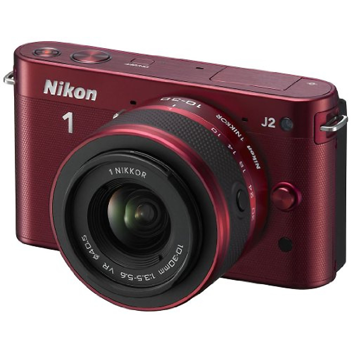 Nikon 1 J2 Compact System Camera with 10-30mm and 30-110mm Double Lens Kit - Red (10.1MP) 3 inch LCD