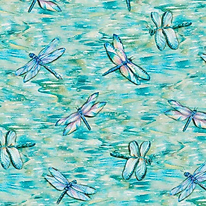 Quality Fabric Dragonflies Blue Wild Magic 100% Cotton 1/4 Yard (18x22)
