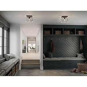 Briarwood Collection Whitewashed One-Light Farmhouse Flush Mount Ceiling Light