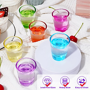 ZZYFGH 6 Pack Shot Glasses Set,1.5 oz Colorful Shot Glass with Heavy Base,Shot Glass for Vodka, Whiskey, Tequila, Espressos, Spirits & Liquors