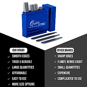 Quality Stays Metal Collar Stays for Men – 40 Dress Shirt Collar Stays for Men, 3 Sizes in a Divided Sapphire Box