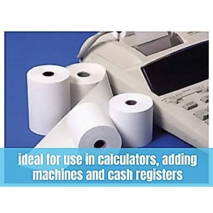 1InTheOffice Adding Machine/Calculator Roll, 16 lb, 1/2" Core, 2-1/4" x 150 ft, White (3)