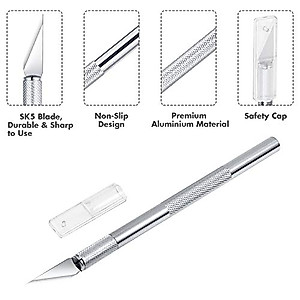 Anezus Craft Knife Precision Cutter and Self Healing Cutting Craft Mat Hobby Knife Set with 30 PCS Hobby Blades Art Knife for Art Hobby Craft Scrapbooking Stencil