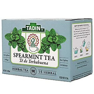 Tadin Spearmint Tea, Helps Relieve Stomach Pain and Indigestion, 24 Count (Pack of 3)