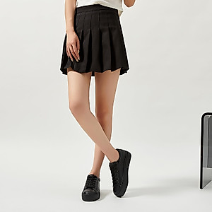 BABUDOG Womens Synthetic Leather Platform Sneakers,White Platform Shoes,Lace-up Tennis Shoes for Women,Comfortable Casual Shoes(Full Black.US6)