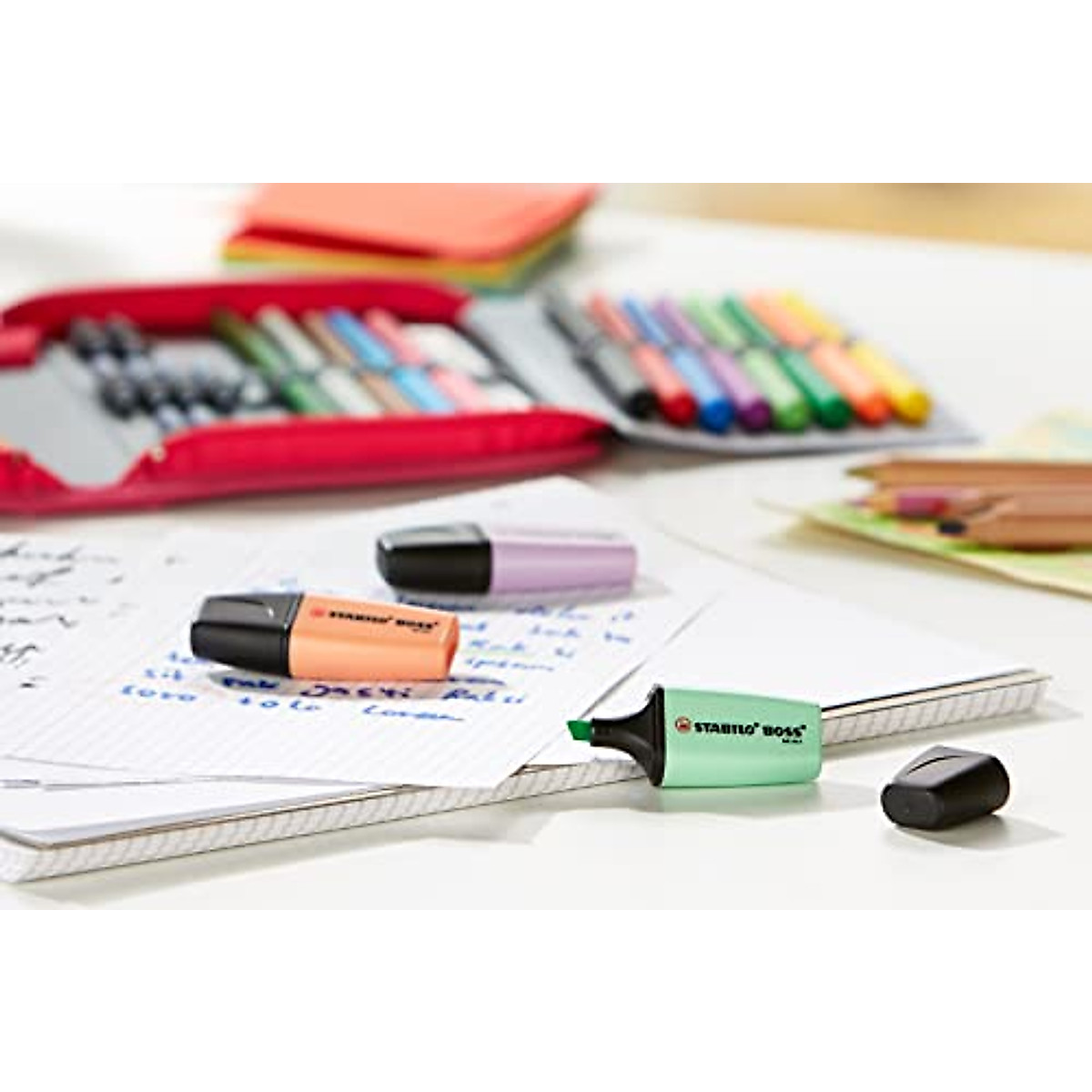 STABILO BOSS Mini Pastellove Highlighter Set, 3-Color Set