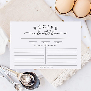 Bliss Collections Recipe Cards, Classic, Double-Sided Cards for Family Recipes, Wedding Showers, Bridal Showers, Baby Showers and Housewarming Gifts, 4"x6" (50 Cards)