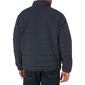 Calvin Klein Men's Lightweight Water Resistant Packable Down Puffer Jacket (Standard and Big & Tall), Navy, Medium