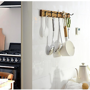 Ansdliiy Set of 2 Wall-Mounted Coat Rack, Hook Rack, 10 Dual Metal Hooks, for Coats, Bags, Keys, Hats in The Entryway, Bedroom, Living Room