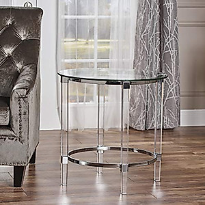Christopher Knight Home Orianna Acrylic and Tempered Glass Circular Side Table, Clear, 24 in x 24 in x 24 in