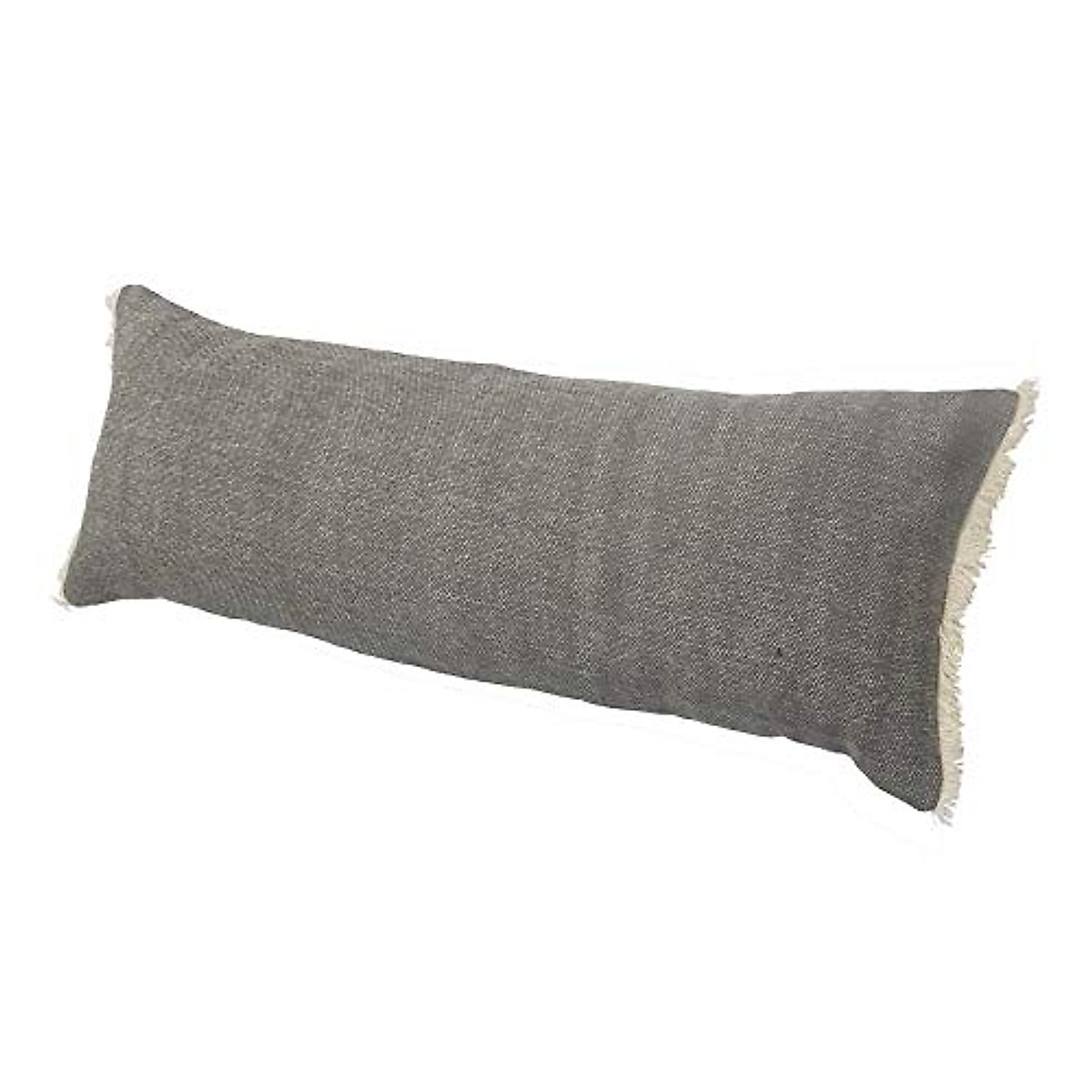 LR Home Charcoal Gray Solid Fringed Throw Pillow, 1 Count (Pack of 1)