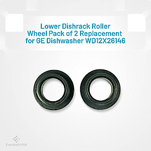 EvertechPRO WD12X10435 Lower Dishrack Roller Wheel Pack of 4 Replacement for GE Dishwasher WD12X26146 3028498 PS8756231