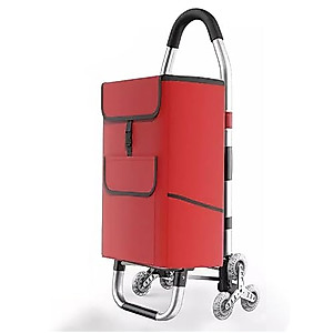 Generic Grocery Shopping Trailer Foldable Trolley Cart Hand Truck Stair Climbing Grocery Cart Lightweight Trolley for Home Shop