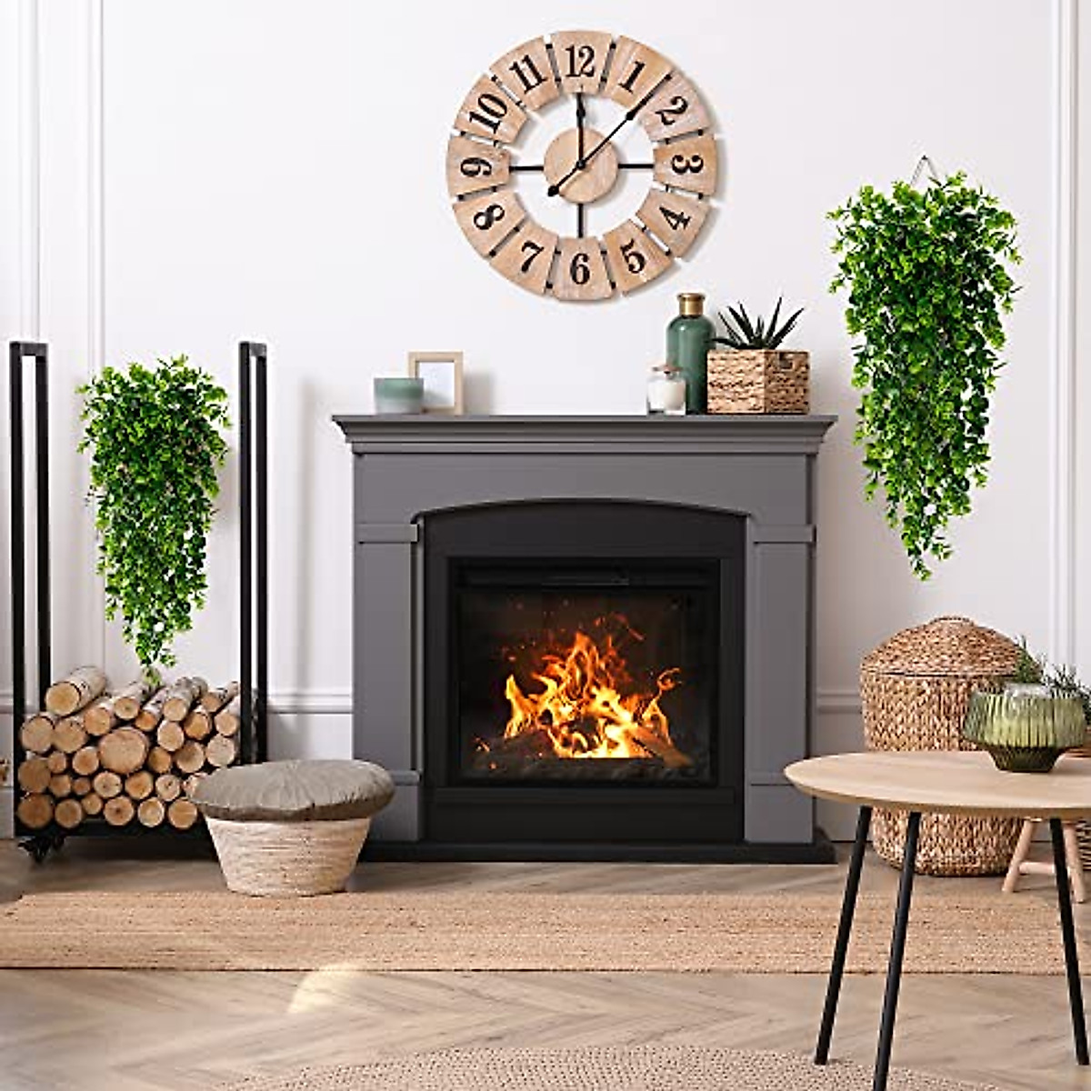 Sggvecsy 4 Pack Artificial Hanging Plants Fake Hanging Plant Faux Hanging Eucalyptus Plants UV Resistant Plastic Plants for Indoor Outdoor Room Wall Wedding Patio Porch Decor