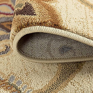 Fairfield Beige Modern Large 8ft Round Rug - Area Rug - Indoor Area Rugs for Living Room - Dining Room Rug - Bedroom Rug - Kitchen Rug - Entryway Rug Contemporary Carpet - Alfombras para Salas