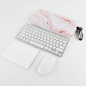 CM Neoprene Carrying Keyboard Sleeve Case Bag Protection Pouch Compatible with Magic Keyboard 1 & 2, Wireless Keyboard, Magic Mouse, Magic Trackpad and Wireless Trackpad (Pink Marble Pattern)