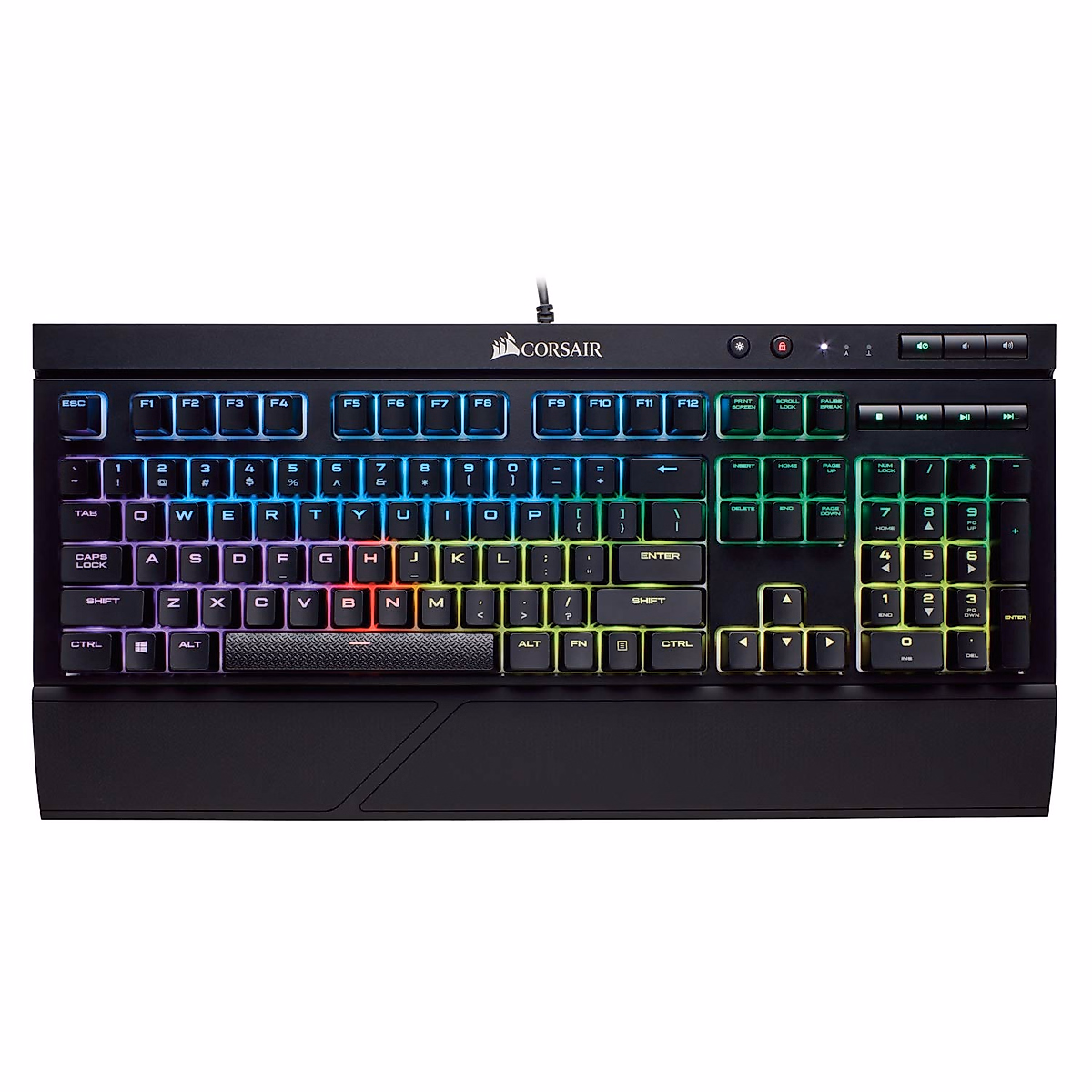 Corsair - K68 RGB Mechanical Gaming Keyboard RGB Backlit Cherry MX Red Switch - Black (Renewed)