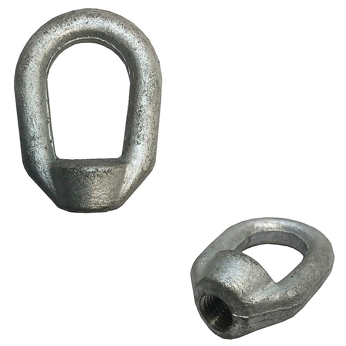 DBM IMPORTS 2 PC Bail 3/8" x 1/2" Tap Thread Eye Nut Hot Dipped Galvanized Drop Forged Carbon Steel 2,250 Lbs WLL
