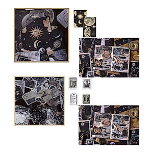 ZMLSED Vintage Ephemera Scrapbook Stickers,100 Pieces Star Universe Bundle Junk Journal Kit Supplies Material Paper Pack Decorative Aesthetic for Craft Art Bullet Junk Journal Planner Collage Album