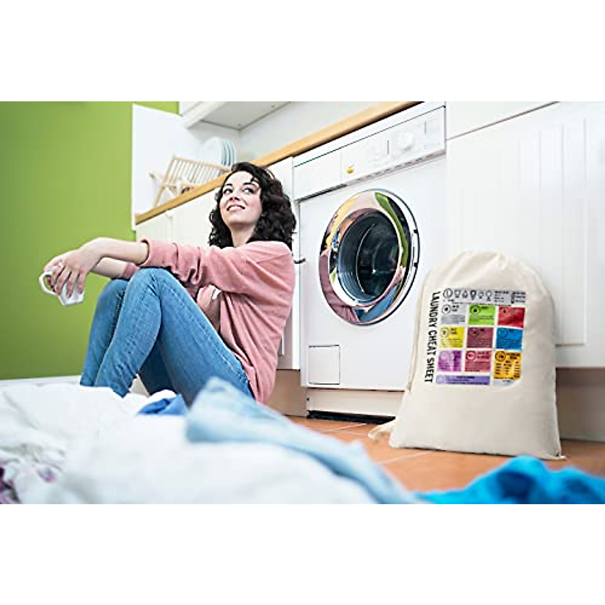 Voisin Products LCS College Laundry Bag w Laundry Guide, Laundry Bag with straps. Cotton Laundry bags drawstring. College Dorm Laundry Bags. Dorm Laundry Bag. Cotton Laundry Bag. Laundry Bag College