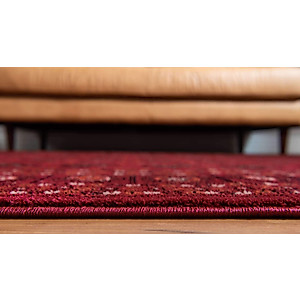 Unique Loom Tekke Collection Over-Dyed Saturated Traditional Torkaman Area Rug, 8 ft x 11 ft, Red/Burgundy