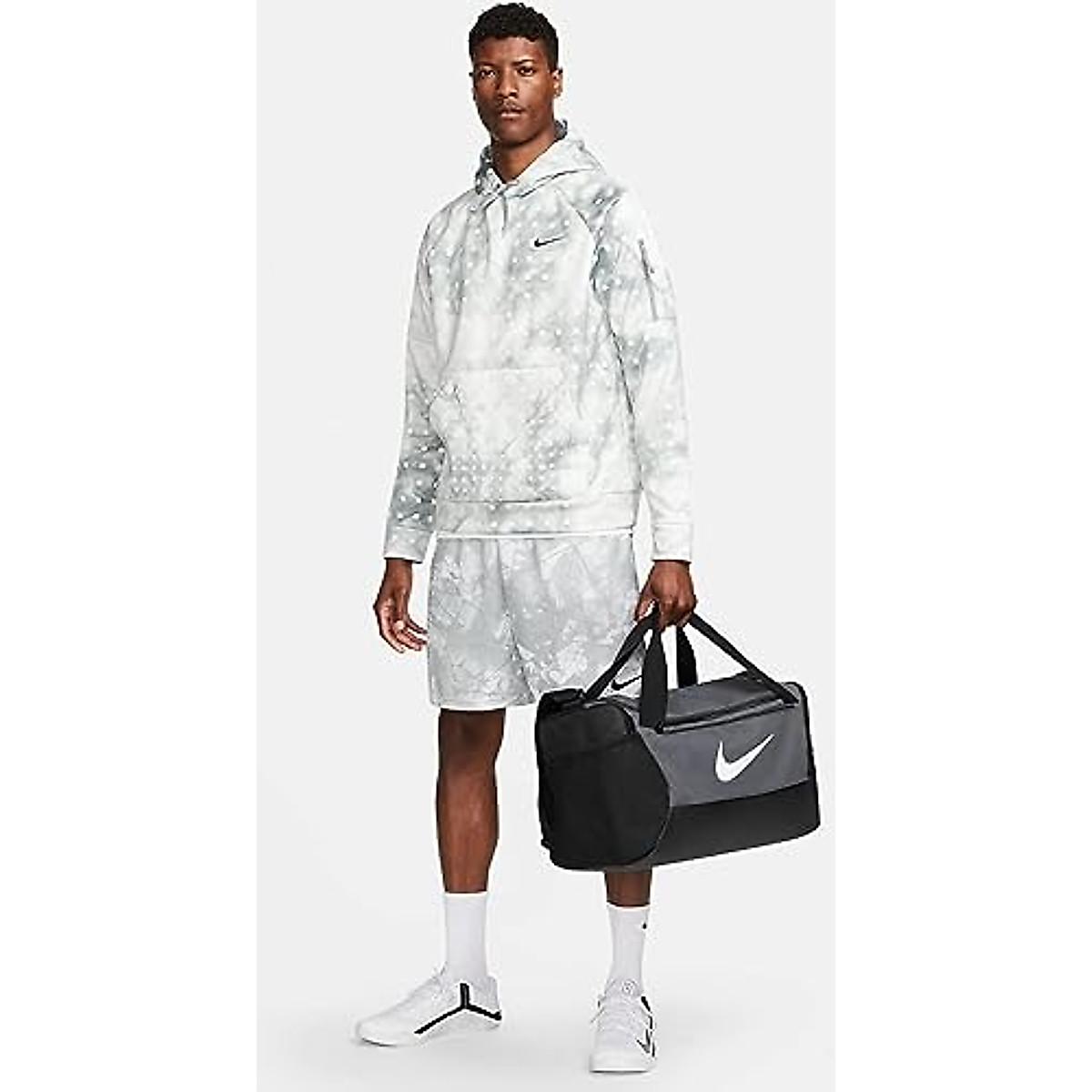 Nike Brasilia 9.5 Small Training Gym Sports Duffel Bag (Iron Grey/Black/White)