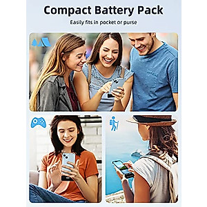 Taegila Small Portable Charger iPhone 5000mAh with Built in Cable, MFi Certified Compact Power Bank with LCD Display & LED Light for All iPhone Series 14/13/12/11/XR/X/SE/8/7/6 Pro Max(Black)