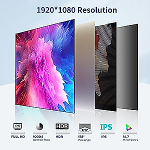 Tpsmtdis 15.6" Portable Monitor,1080P Screen Extender Plug&Play IPS FHD Laptop Second Monitors,HDR USB-C HDMI Travel Gaming Display for PC Mac Phone PS4/5 Switch Xbox,w/Smart Cover Dual Speakers