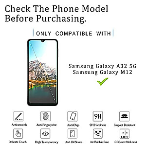 KATIN [2-Pack] Screen Protector for Samsung Galaxy A32 5G Tempered Glass, Bubble Free, Case Friendly, Easy to install