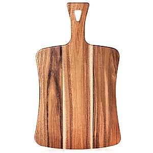 Acacia Wood Cutting Board with Handle for kitchen- EVNSIX Wooden Chopping Board Countertop for Meat, Bread, Vegetables Fruits Charcuterie Cheese Serving Boards,Decorative for Kitchen and Dining