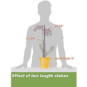 EESC2Y 10-PCs 15-3/4" Bendable Plastic Coated Metal Steel Garden Plant Support Stakes Sticks for Potted House Plants Indoor, Orchid Flower Stakes - Green