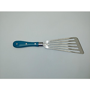 The Pioneer Woman Thin Stainless Steel Metal Spatula 12 1/4" Turner ABS Handle Dishwasher Safe, Teal